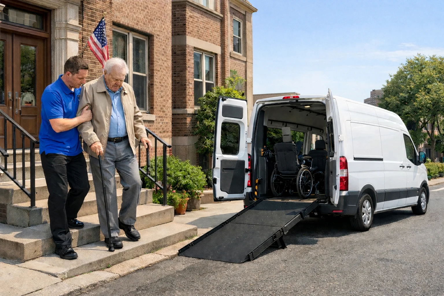 Steps and Stair Help Medical Transportation | Aero NEMT